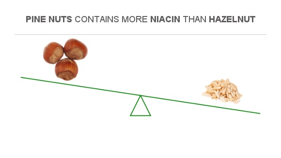 Compare Vitamin B3 in Hazelnut to Vitamin B3 in Pine nuts