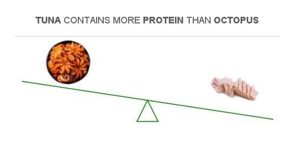 Compare Protein in Octopus to Protein in Tuna