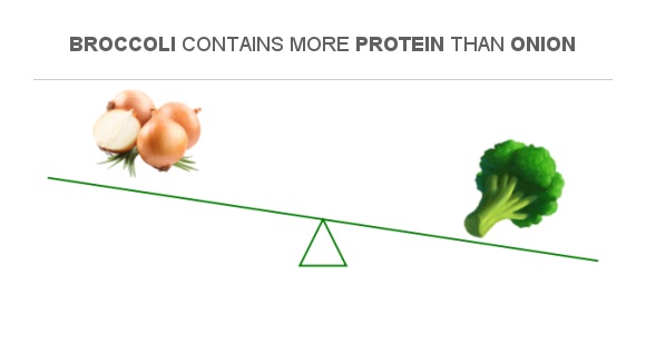 Compare Protein in Onion to Protein in Broccoli