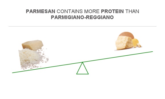 Compare Protein in Parmesan to Protein in Parmigiano-Reggiano