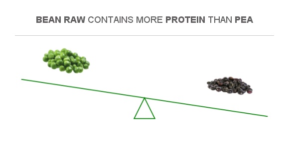 Compare Protein in Pea to Protein in Bean raw