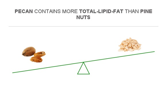 Compare Fats in Pecan to Fats in Pine nuts