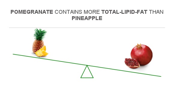 Compare Fats in Pineapple to Fats in Pomegranate