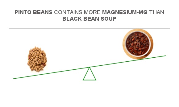 Compare Magnesium in Pinto beans to Magnesium in Black bean soup