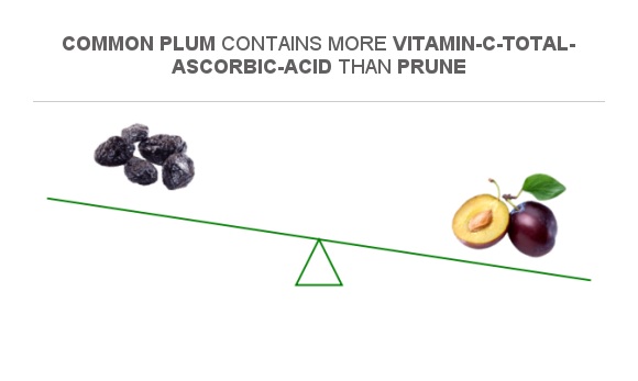 Compare Vitamin C in Prunes to Vitamin C in Plum