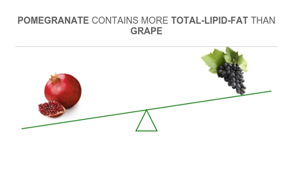 Compare Fats in Pomegranate to Fats in Grape