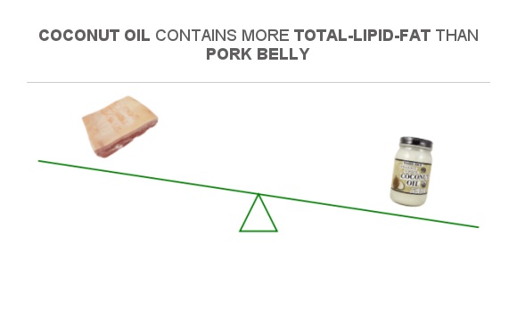Compare Fats in Pork belly to Fats in Coconut oil