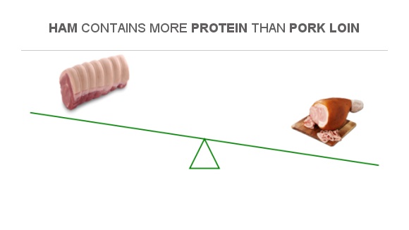 Compare Protein in Pork loin to Protein in Ham
