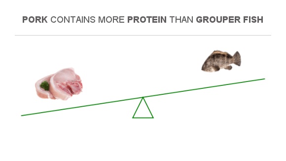 Compare Protein in Pork to Protein in Grouper fish