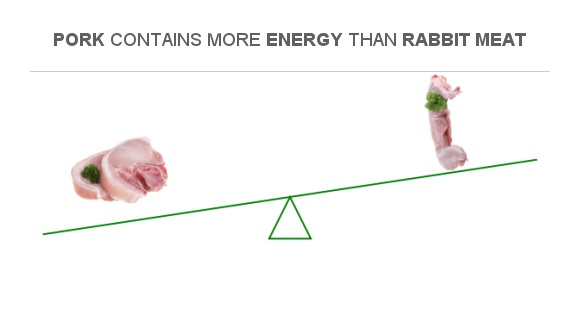 Compare Calories in Pork to Calories in Rabbit Meat