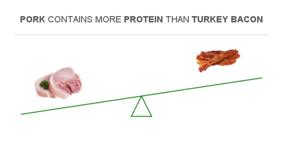 Compare Protein in Pork to Protein in Turkey bacon