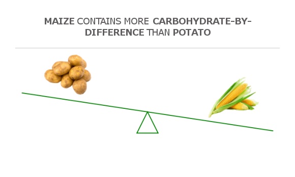 Compare Carbs in Potato to Carbs in Corn