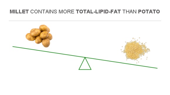 Compare Fats in Potato to Fats in Millet