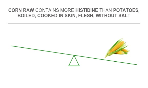 Compare Histidine in Potatoes, boiled, cooked in skin, flesh, without ...