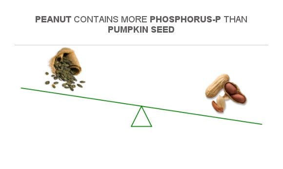 Compare Phosphorus in Pumpkin seeds to Phosphorus in Peanut