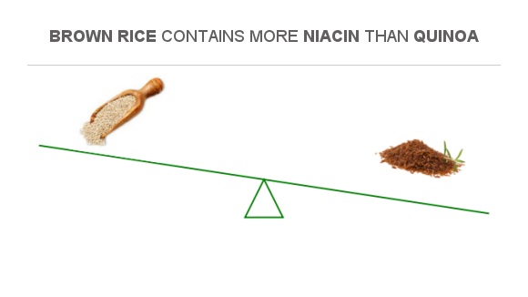 Compare Vitamin B3 in Quinoa to Vitamin B3 in Brown rice