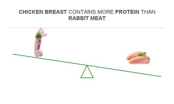 Compare Protein in Rabbit Meat to Protein in Chicken breast