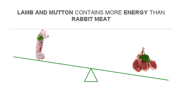 Compare Calories in Rabbit Meat to Calories in Lamb