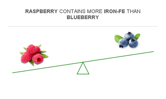 Compare Iron in Raspberry to Iron in Blueberry