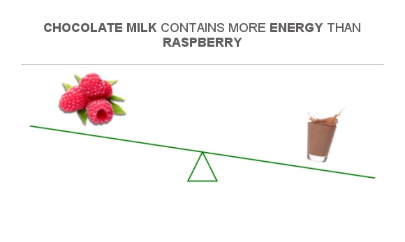 Compare Calories in Raspberry to Calories in Chocolate milk