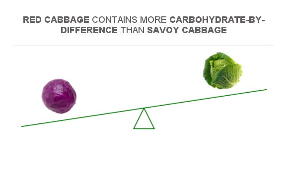 Compare Carbs In Red Cabbage To Carbs In Savoy Cabbage