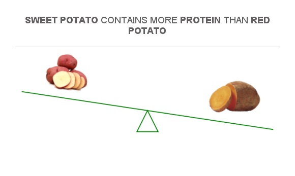Compare Protein in Red potato to Protein in Sweet potato