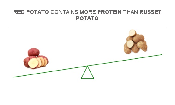 Compare Protein in Red potato to Protein in Russet potato