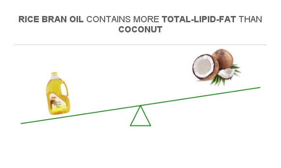 Compare Fats in Rice bran oil to Fats in Coconut