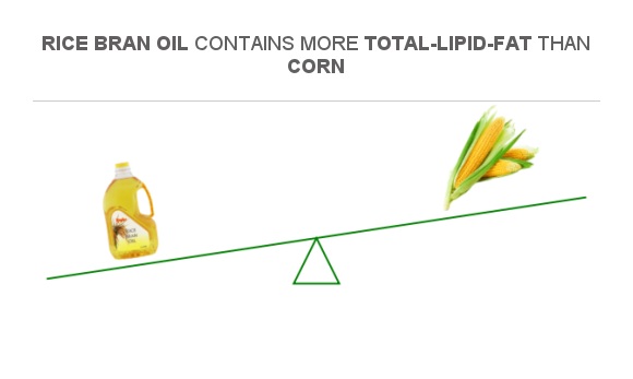 Compare Fats in Rice bran oil to Fats in Corn