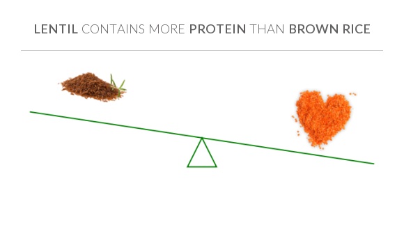 Compare Protein in Brown rice to Protein in Lentil