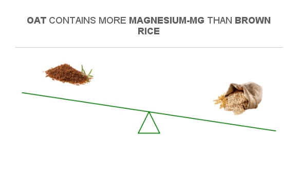 Compare Magnesium in Brown rice to Magnesium in Oats