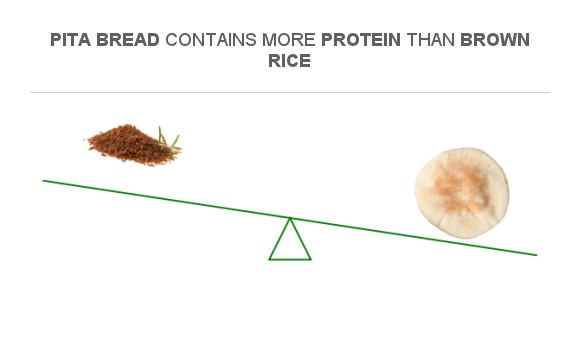 Compare Protein in Brown rice to Protein in Pita bread