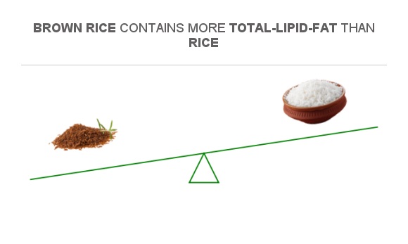 Compare Fats in Brown rice to Fats in Rice