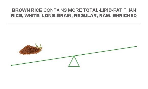Compare Fats in Brown rice to Fats in Rice, white, long-grain, regular ...