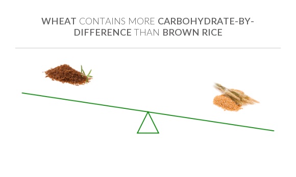 Compare Carbs in Brown rice to Carbs in Wheat