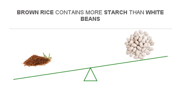Compare Starch in Brown rice to Starch in White beans