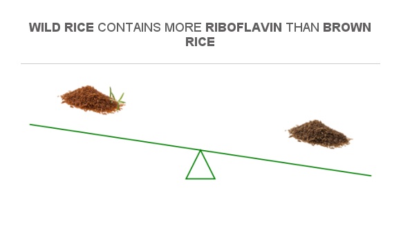 Compare Vitamin B2 in Brown rice to Vitamin B2 in Wild rice