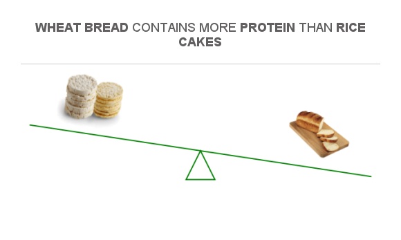 Compare Protein in Rice cakes to Protein in Wheat Bread