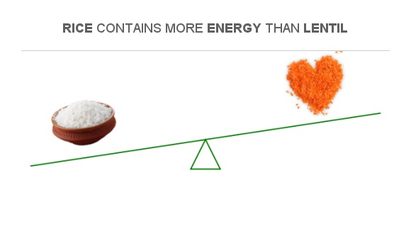 Compare Calories in Rice to Calories in Lentil