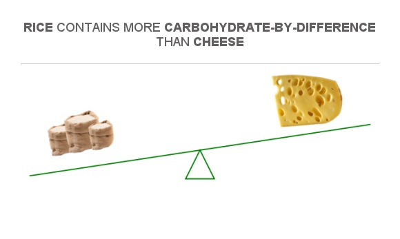 Compare Carbs in Rice to Carbs in Cheese