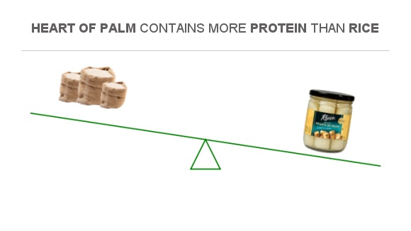 Compare Protein in Rice to Protein in Heart of palm
