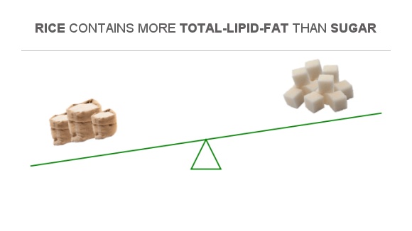Compare Fats in Rice to Fats in Sugar