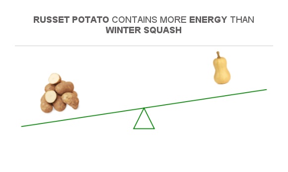 Compare Calories in Russet potato to Calories in Winter squash