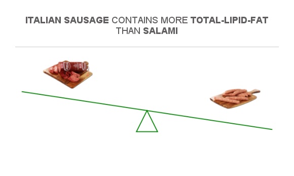 Compare Fats in Salami to Fats in Italian sausage