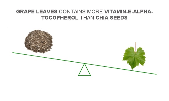 Compare Vitamin E in Chia seeds to Vitamin E in Grape leaves