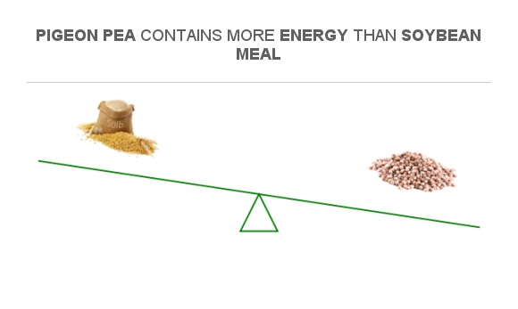 Compare Calories in Soybean meal to Calories in Pigeon pea
