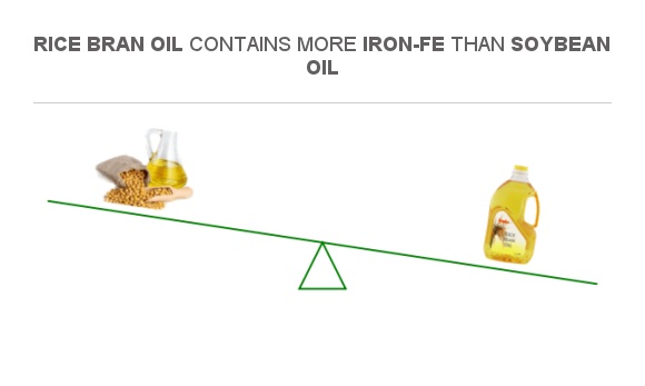 Compare Iron in Soybean oil to Iron in Rice bran oil