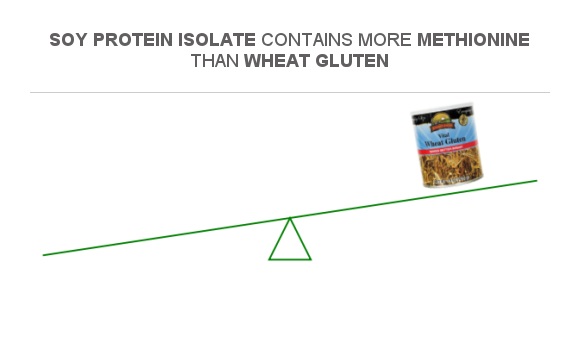 Compare Methionine in Soy protein isolate to Methionine in Wheat gluten