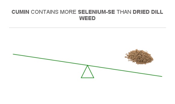 Compare Selenium in Dried dill weed to Selenium in Cumin