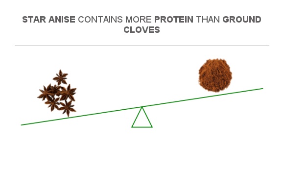 Compare Protein in Star anise to Protein in Ground cloves